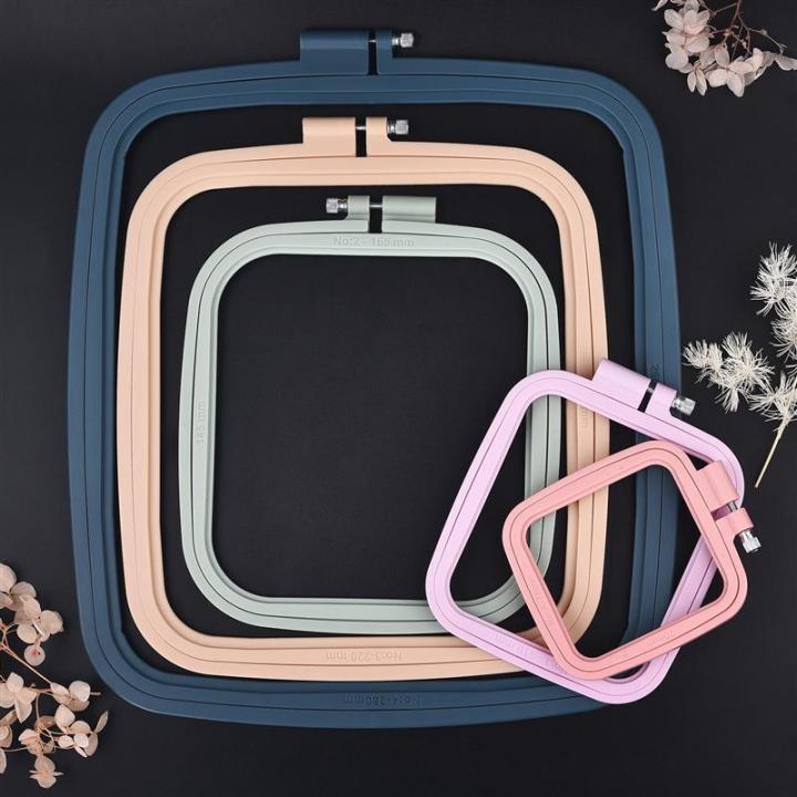Plastic DIY Embroidery Hoops Square Shape Cross Stitch Hoops Frame Ring ...