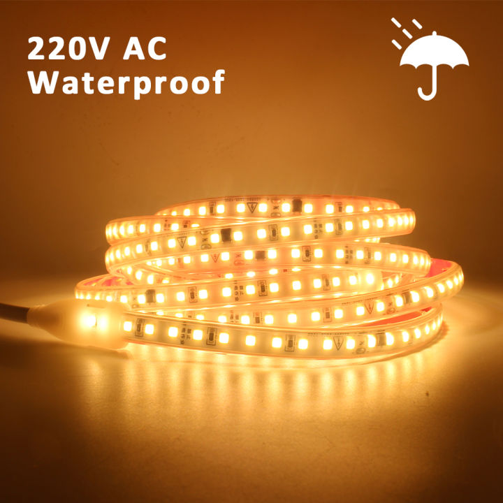 220V 230V SMD 2835 LED Strip Light Waterproof 120LEDs/m 1M 2M 3M 4M 5M ...