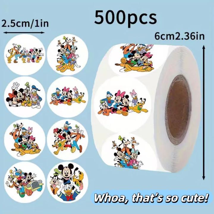 500pcs/Roll Cute Disney Mickey Stickers Waterproof Graffiti Decorative ...