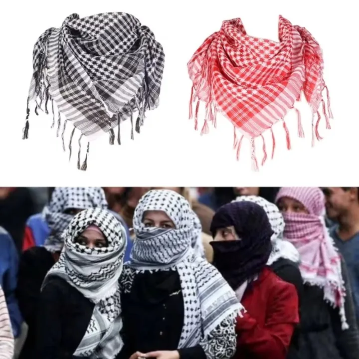 Large Arab Shemagh Headscarf with Tassel Costume Head Neck Scarf ...