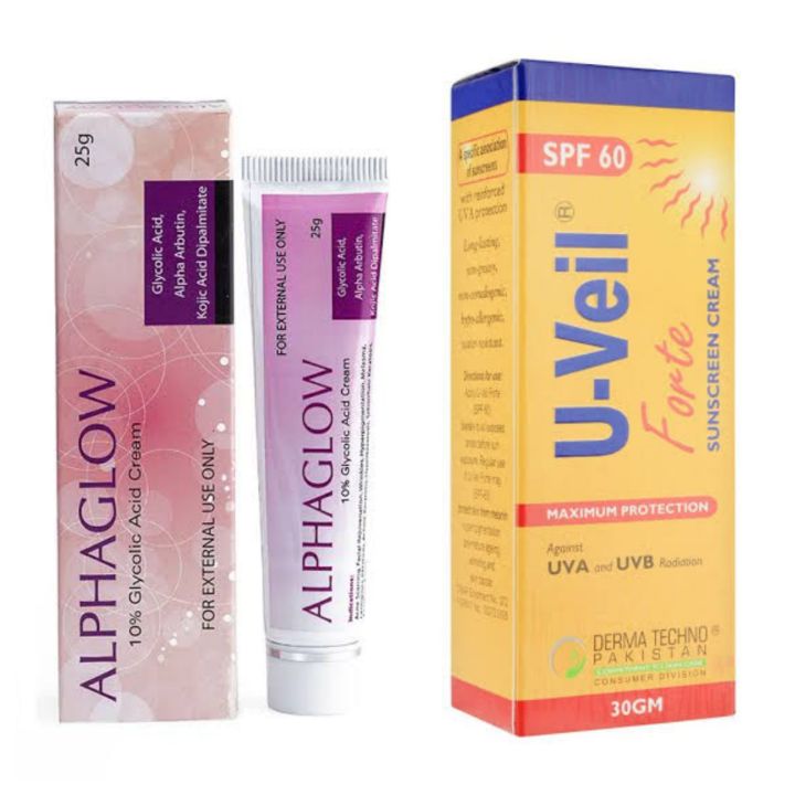 AlphaGlow Cream & U Veil forte SunBlock Both are at a discount price ...