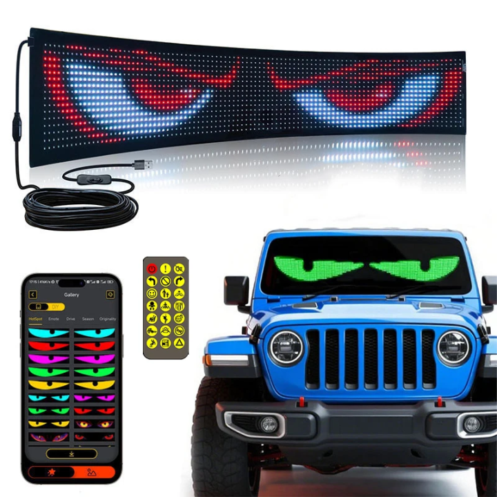Devil Eyes Car Decor Soft LED Pixel Display Screen Matrix Digital Panel ...