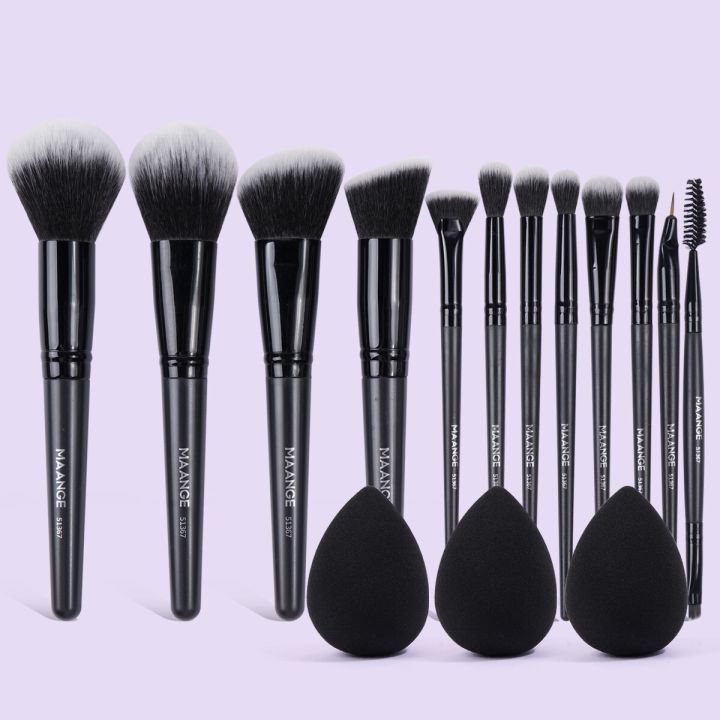 Makeup Brushes and Sponges Set 12Pcs Foundation Concealer Eyeshadow ...