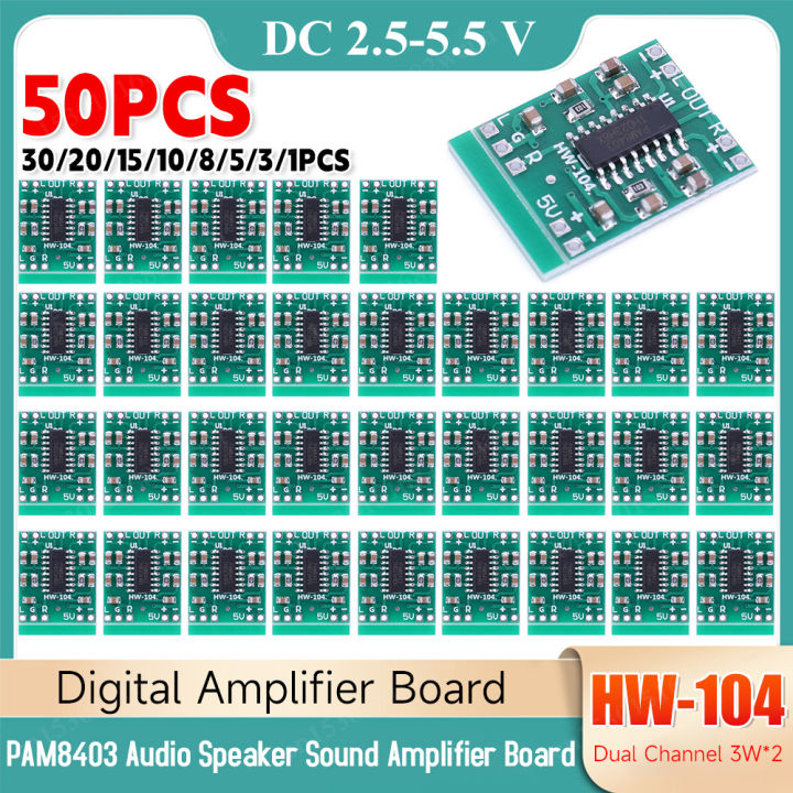 50-1PCS PAM8403 Audio Speaker Sound Amplifier Board Module DC2.5-5.5V 2 ...