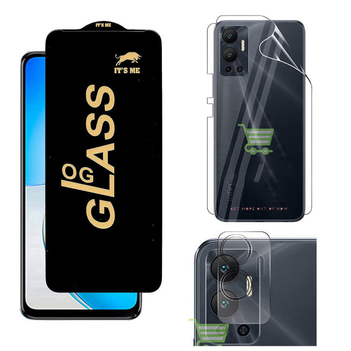 Infinix Hot 12 HD Plus Premium Clarity OG Glass + Clear Soft Film Back ...