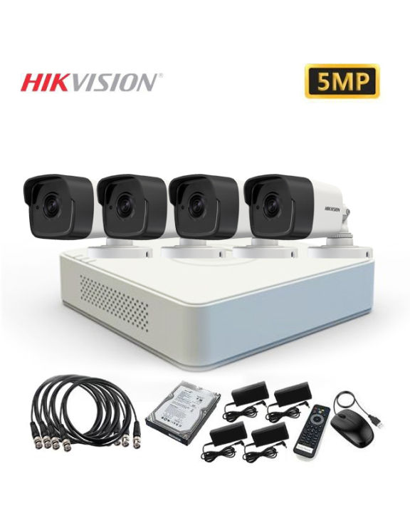 Hikvision Original 5 Megapixels 4 Cameras Complete kit, 4 Cameras 5MP ...