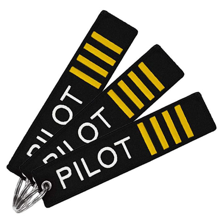 3 PCS Pilot KeyChains for Aviation Gifts Luggage Key Tag Stitch ...