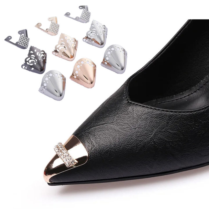 2pcs Women's High Heel Shoe Caps Metal Toe Maintenance Anti Kick ...