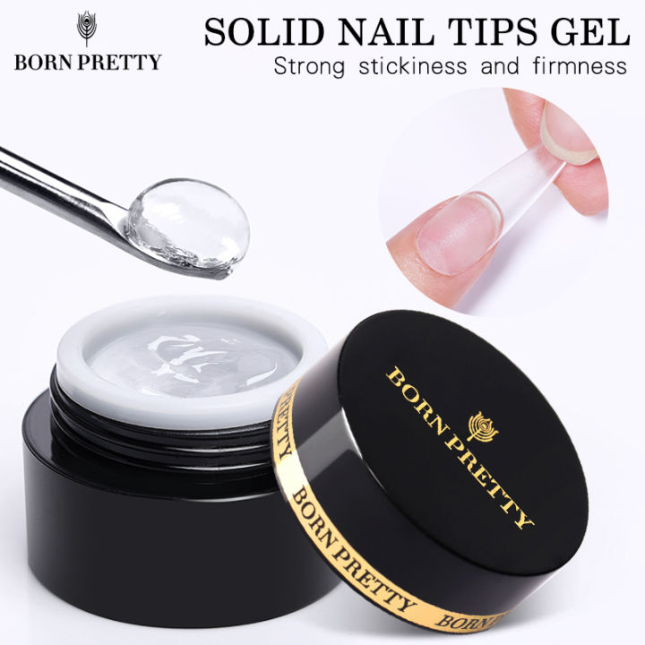 BORN PRETTY Solid Nail Tips Gel 5g Transparent UV LED Function Gel UV ...