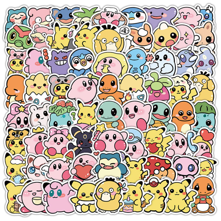100PCS Cute Anime Pokemon Stickers for Kids Toys Waterproof Graffiti ...