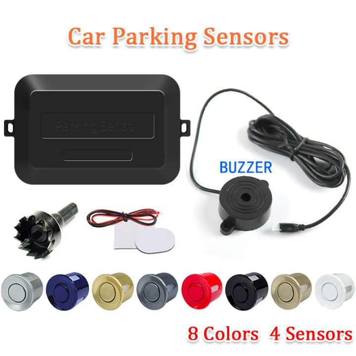 SINOVCLE Car Parking Sensor Kit Buzzer 4 Sensors With Drill Hole Saw ...