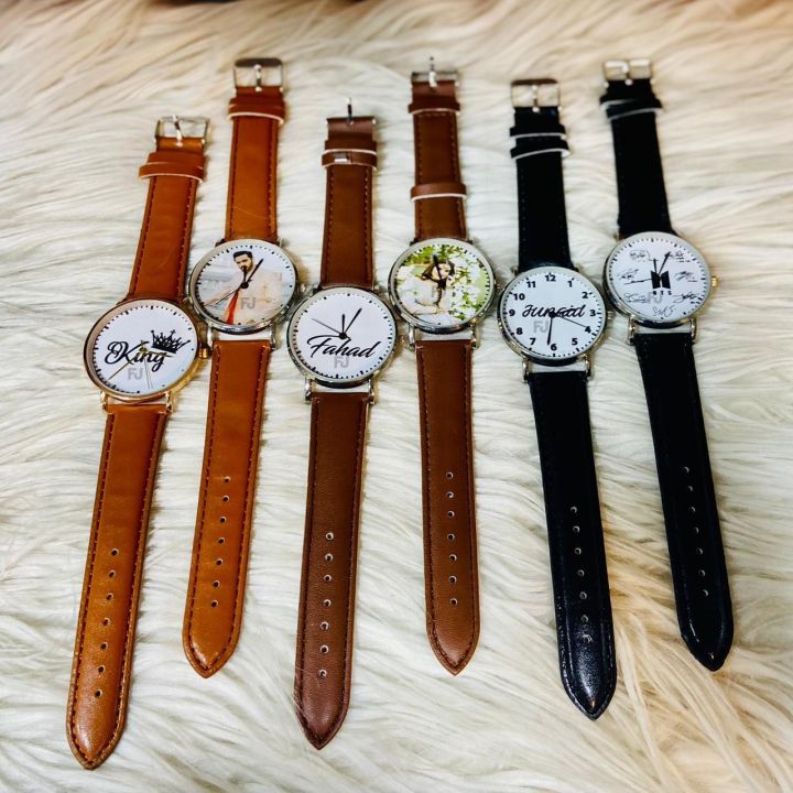 Personalised Plain Belt Watch | Daraz.pk