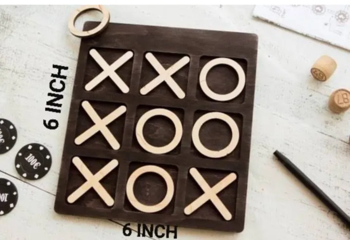 TIC TAC TOE/cross circle game /wooden | Daraz.pk