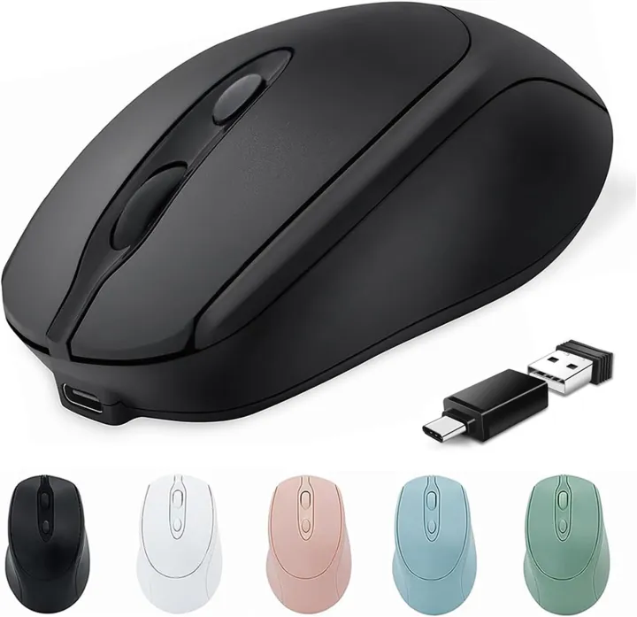 Rechargeable Wireless Mouse 2.4G Bluetooth-Compatible Wireless Computer ...