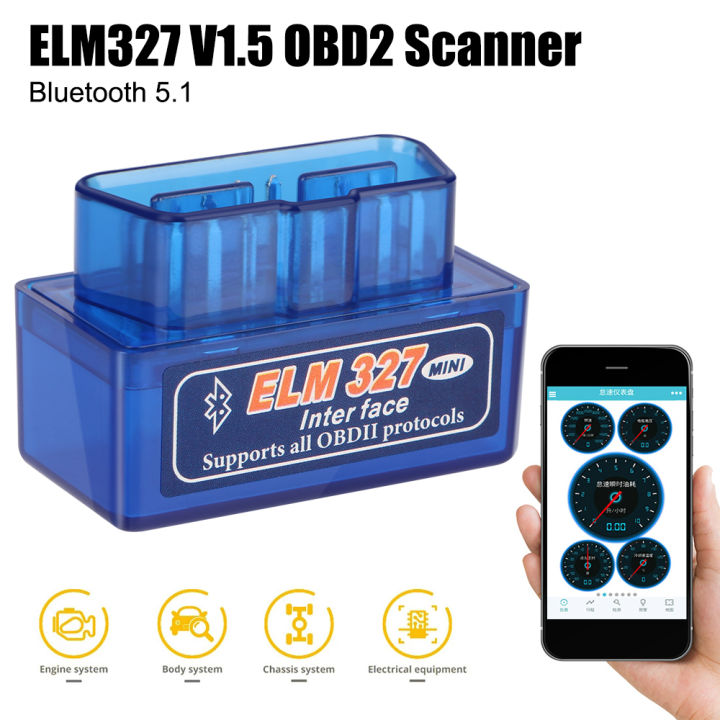 ELM327 Car Diagnostic Scanner Bluetooth V1.5 Detector For IOS/Android ...