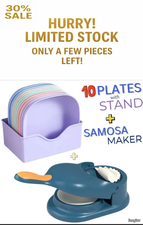 2 in 1 samosa and kachori maker with 10 or 6 plates with different ...