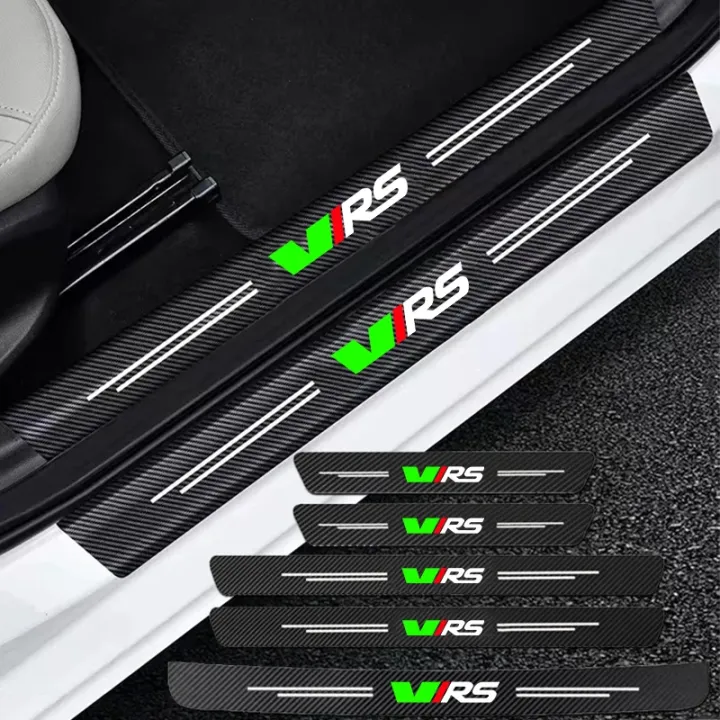 Auto Carbon Fiber Decals Stickers Car Door Threshold Scuff For Vrs ...