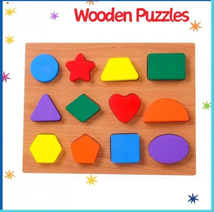 Wooden Puzzle Shapes And Puzzles | Daraz.lk