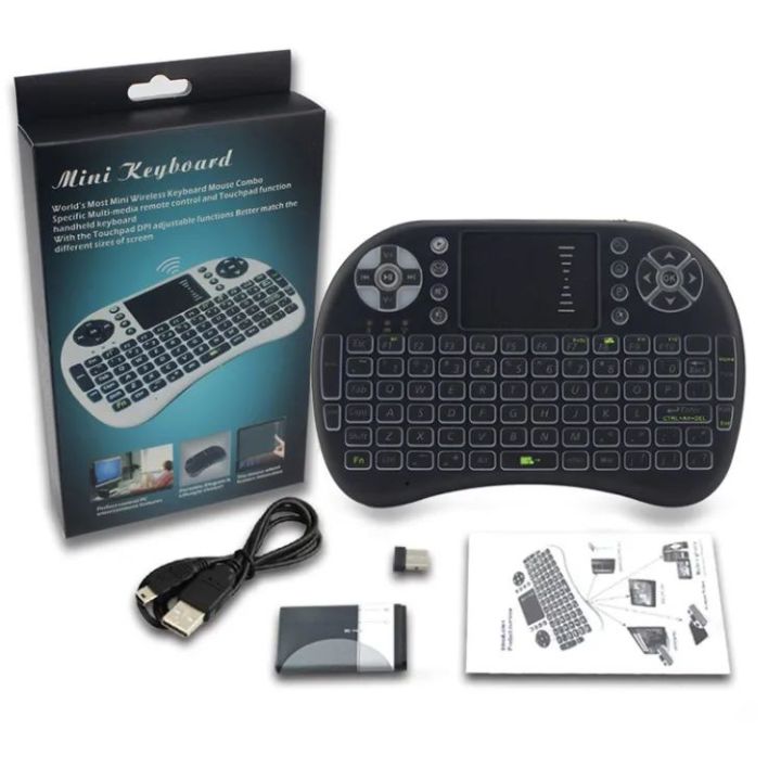 Mini Wireless Keyboard TouchPad RF500 - Multi Color Backlit Keyboard ...
