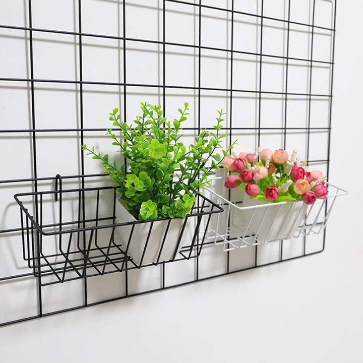 1 Pc Metal Decorative Storage Basket DIY Iron Grid Flower Pot Hanging ...