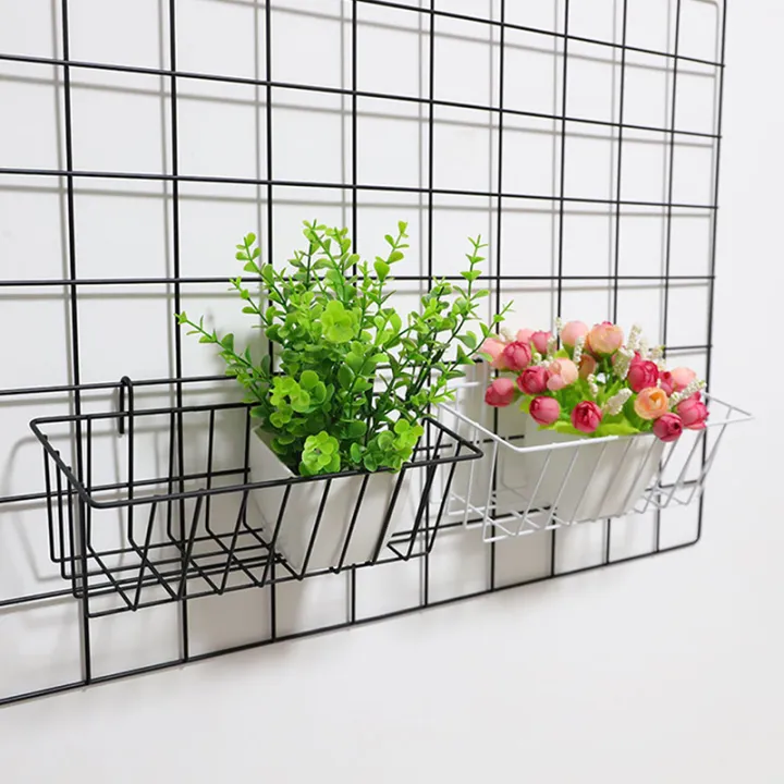 1 Pc Metal Decorative Storage Basket DIY Iron Grid Flower Pot Hanging ...