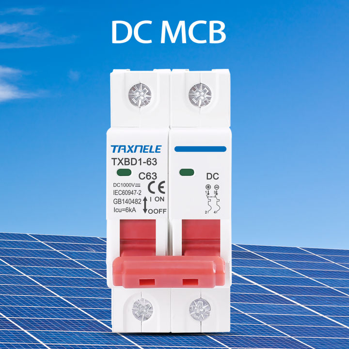 2P DC 1000V Solar Mini Circuit Breaker Battery Switch 6A 10A 16A 20A 25A 32A 40A 50A 63A DC MCB ...