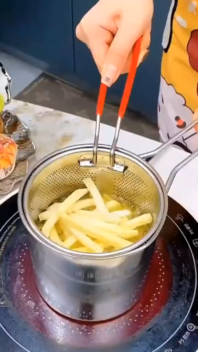 frying pot with strainer, oil filter pot, cooing pot Portable Cooking ...