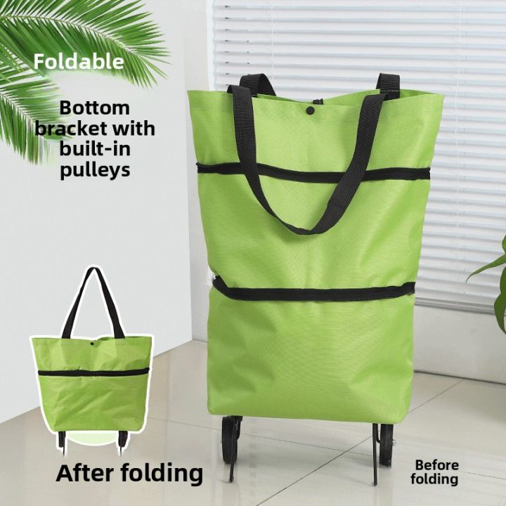 Hand-pulled cart Stacking trailer Home shopping Pull grocery shopping ...