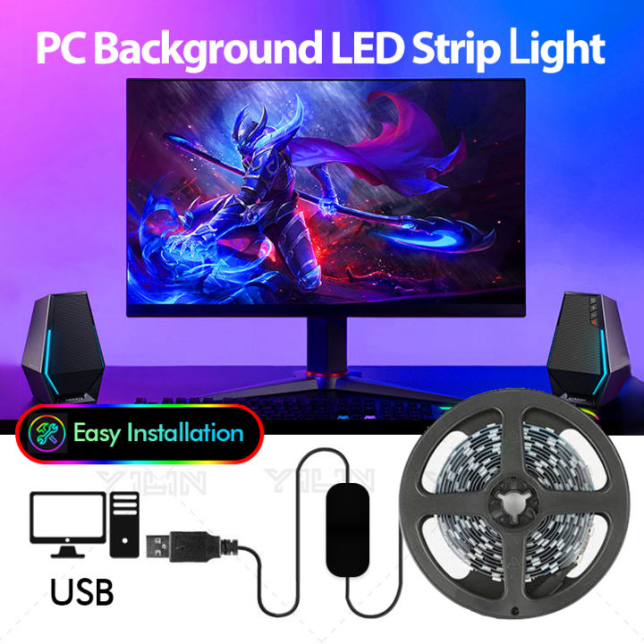 LED Computer Strip Monitor Back Light Bar Dream Color RGBIC Ambient ...