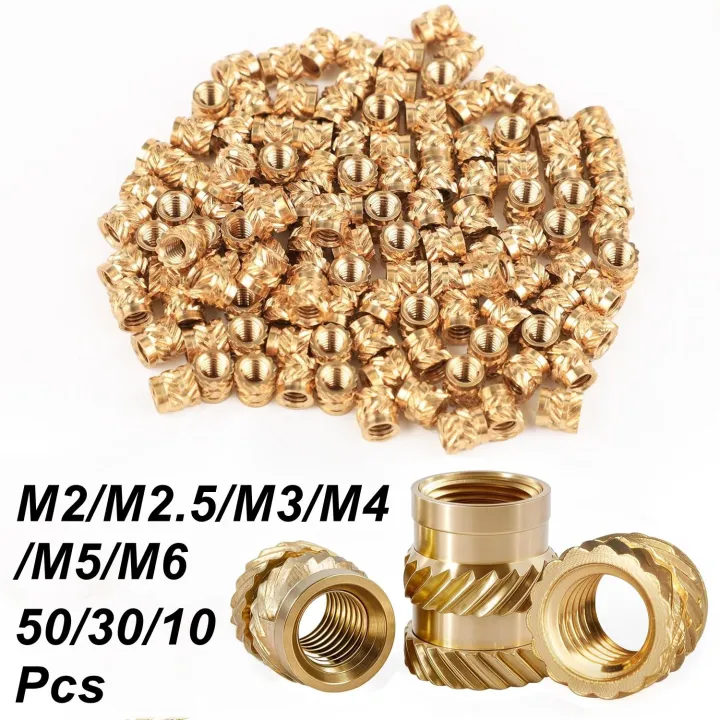 Brass Hot Melt Insert Knurled Nut M2 M2.5 M3 M4 M5 M6 Thread Heat ...