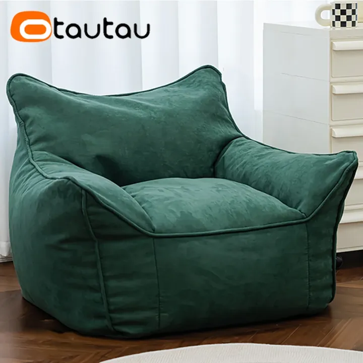 OTAUTAU Soft Chenille Bean Bag Cover Pouf Salon Lazy Couch Beanbag ...
