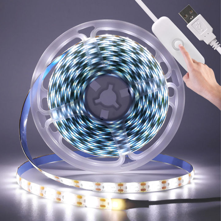 5V 2835 LED Strip Light with USB Push switch 60LEDs/m Flexible Light ...