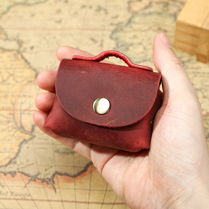 Vintage Crazy Horse Leather AirPods Case, Multicolor Handmade Genuine ...