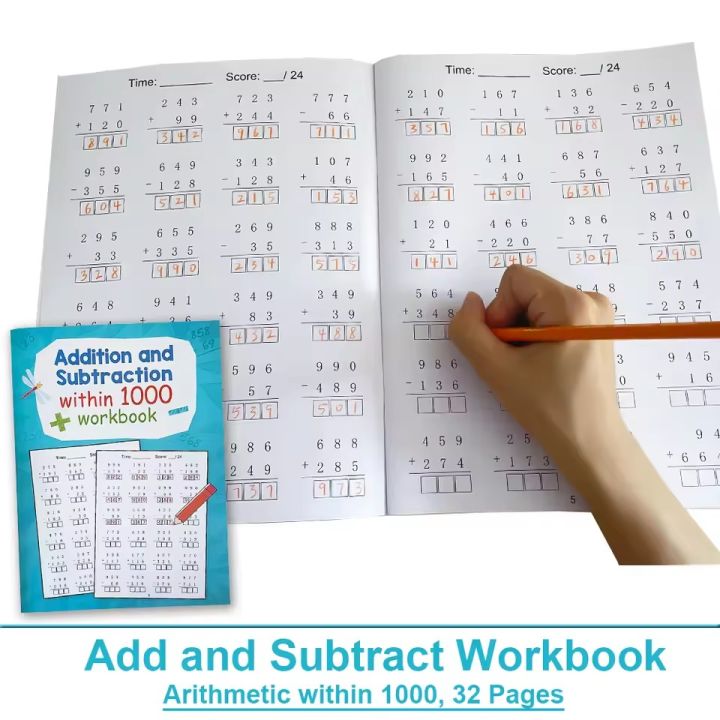 Math Workbook Addition Subtraction Within 1000 | Primary School ...