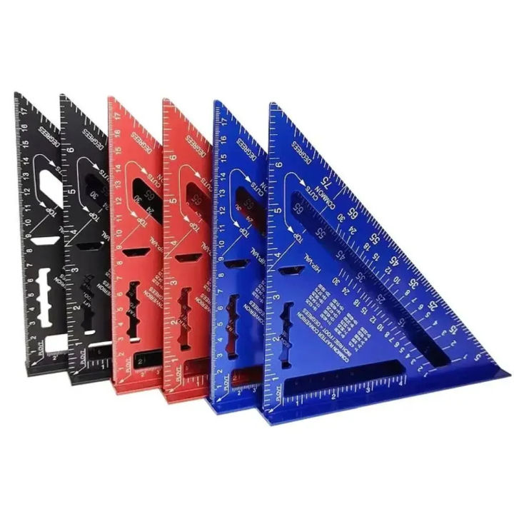 Triangle Ruler 7Inch Measurement Tools Aluminium Alloy Carpenter Set ...