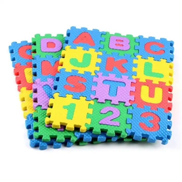 Eva Alphabet & Number Puzzle Mats 36 Pieces - 4 Sizes | Daraz.lk