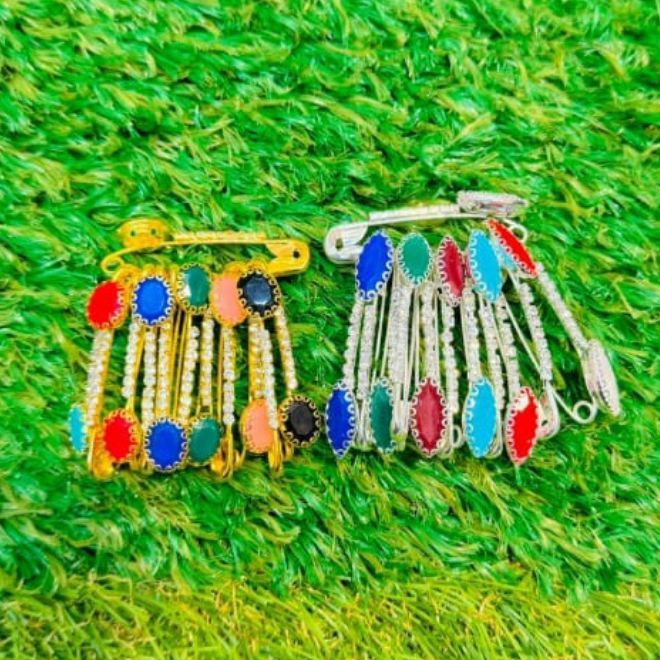 12 Pins set, scarf pins brooch, stylish new hijab pins, for women ...