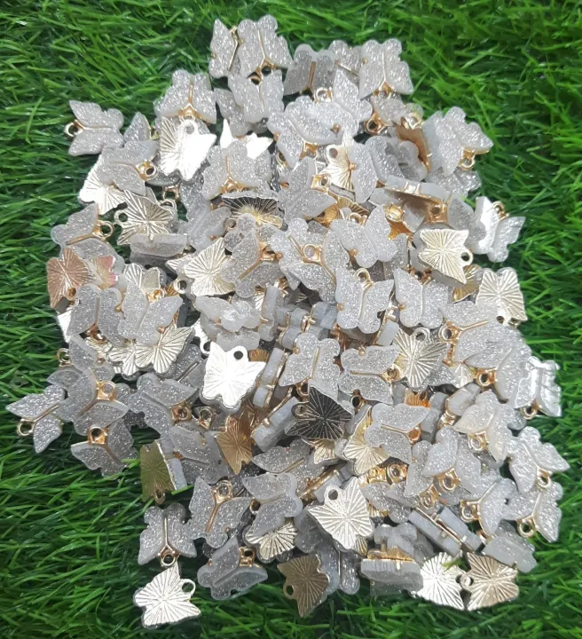 glitter acrylic Butterfly charms for bracelets making , jewelry making ...