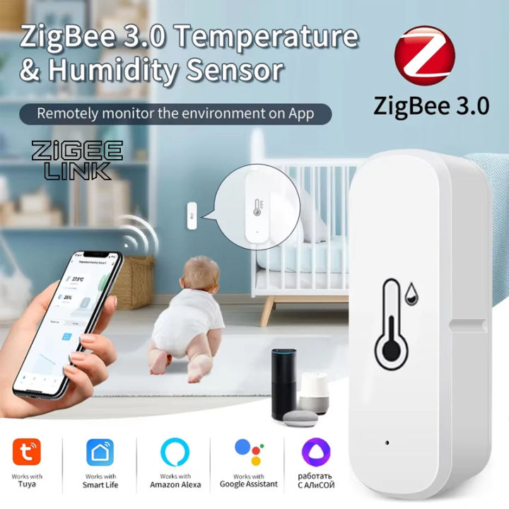 Tuya Zigbee Smart Temperature Humidity Sensor Indoor Hygrometer ...