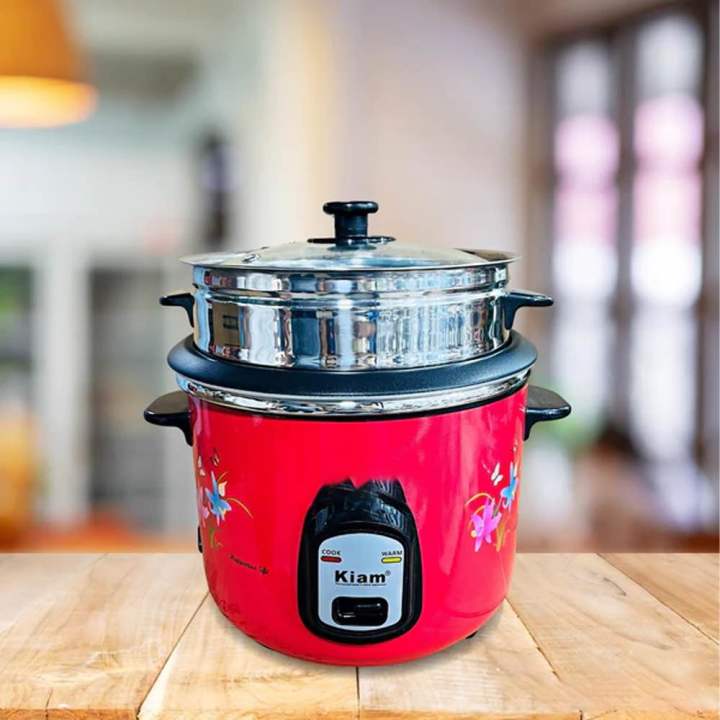 KIAM 1.8L Stainless Steel + Non-Stick Double Pot Rice Cooker | Daraz.com.bd