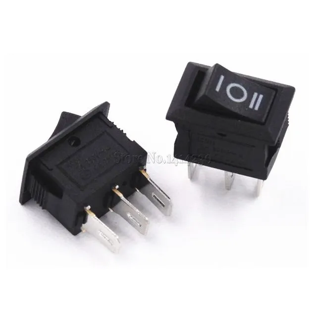 2 Pcs Two Way Push Button Switch SPST 3 Pin 3 Position 6A 250V 10A 125V ...