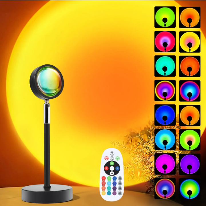 Sunset Lamp Projector, 16 Colors Multicolor Changing LED Night Light ...