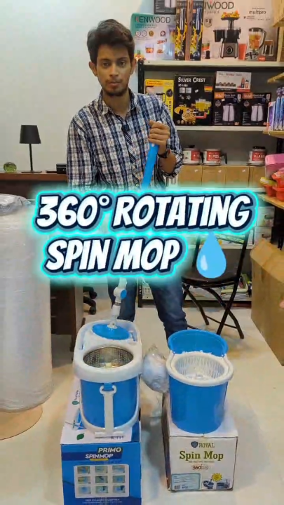360° Spin Mop – Advanced Hands-Free Spin & Squeeze, Premium Microfiber ...