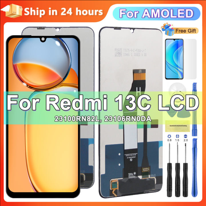 6.74'' AMOLED For Xiaomi Redmi 13C 23100RN82L LCD Display Touch Screen Digitizer Assembly For ...