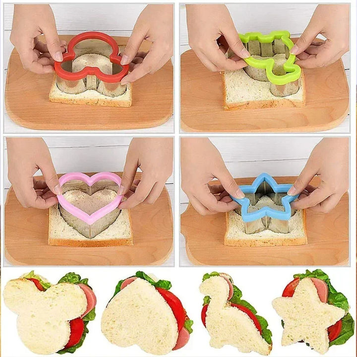 Sandwich Cutters for Children Kids Dinosaur Heart Star Mickey Fruit ...