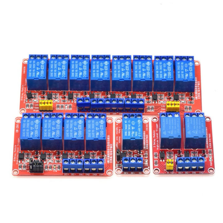 Relay 5V / 12V/24V, red base active high/low adjustable (250VAC 10A ...