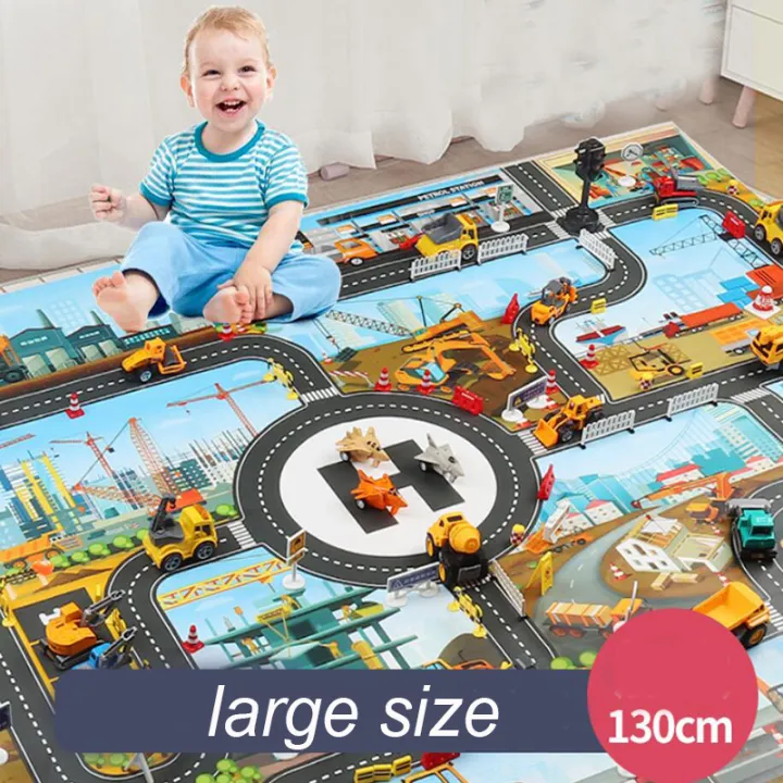 City Traffic Car Park Play Mat Waterproof Parking Lot Kids Playmat Kids ...
