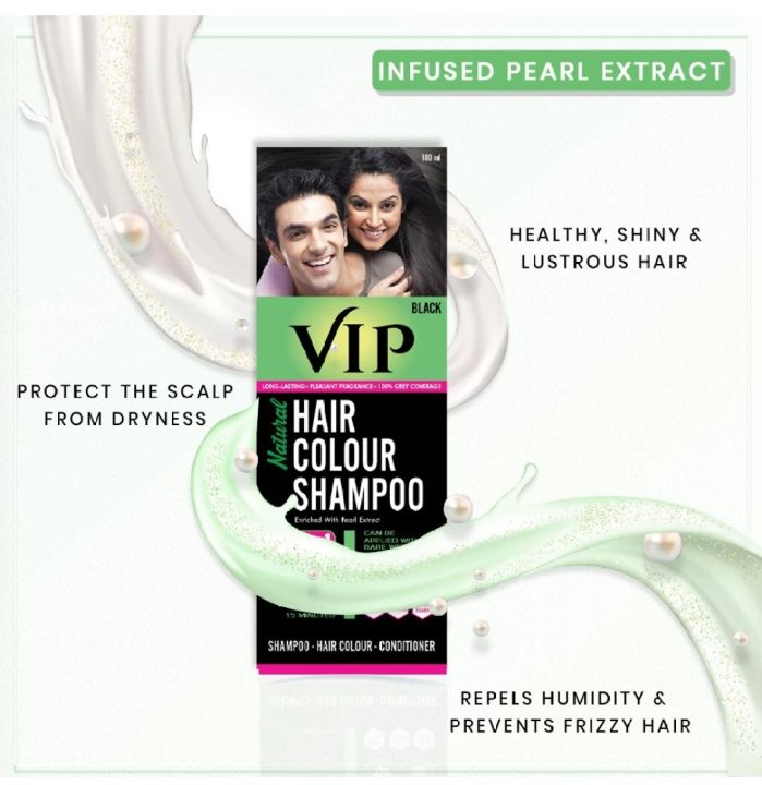Vip Hair Colour Shampoo 180 ML Black&Brown Color | Daraz.pk