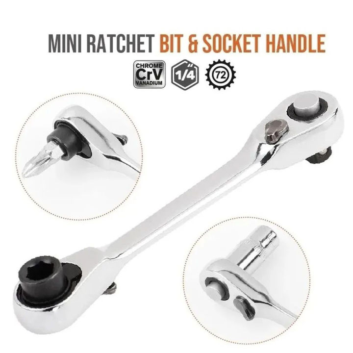 Mini 1/4 Ratchet Wrench Double Ended Quick Socket Ratchet Wrench ...