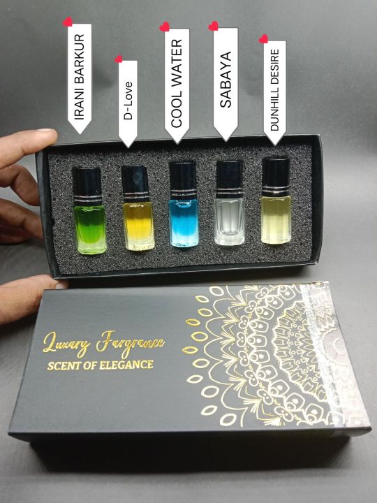 Perfume Type Attar Combo Pack for Men and Women (5 Halal Perfume Atar ...